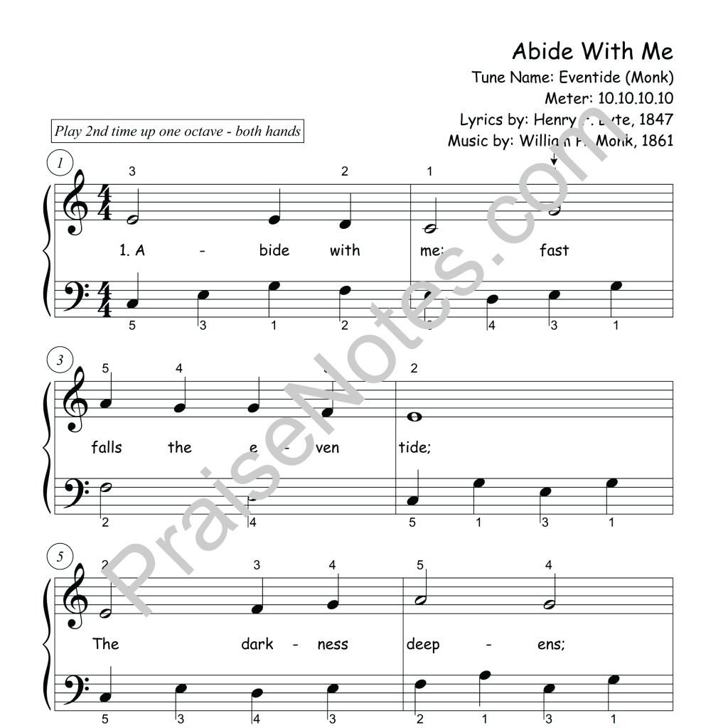 Abide With Me - Beginner - PraiseNotes
